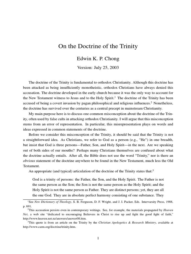 Trinity | PDF | Trinity | God The Father