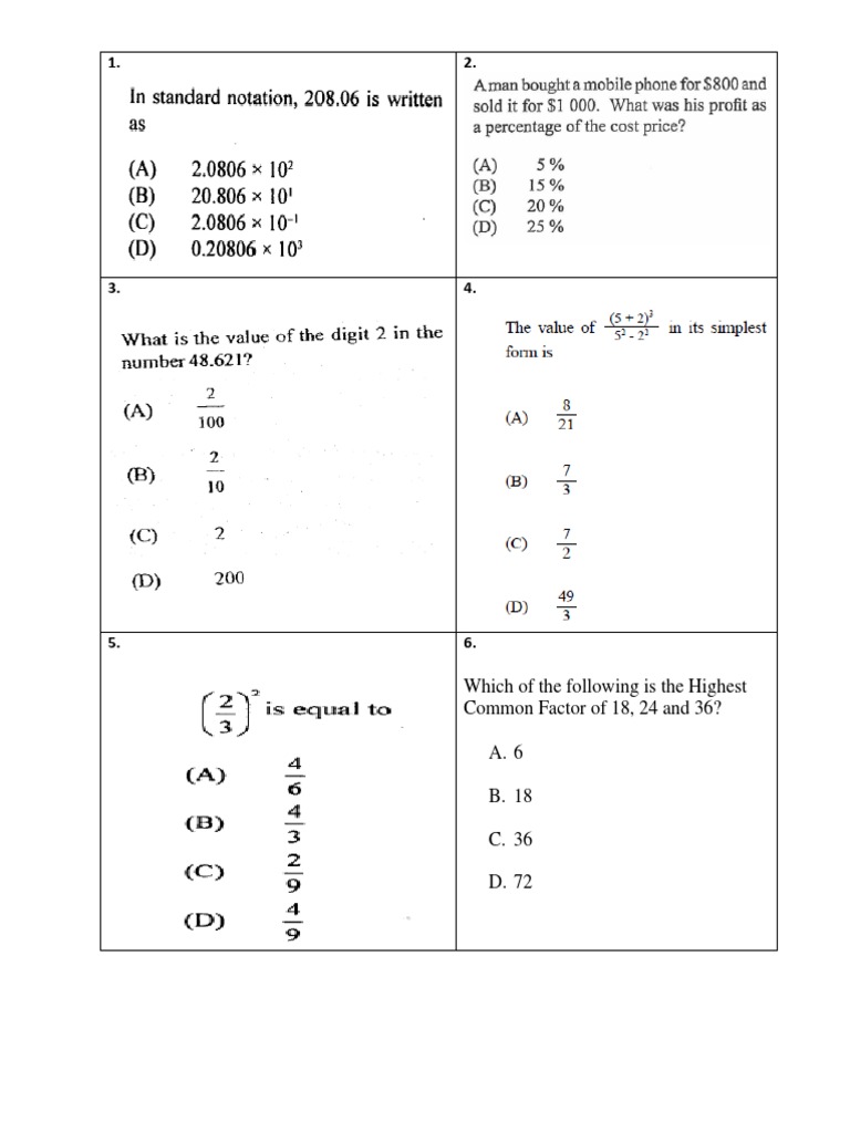 FORMS 1-3 Maths | PDF