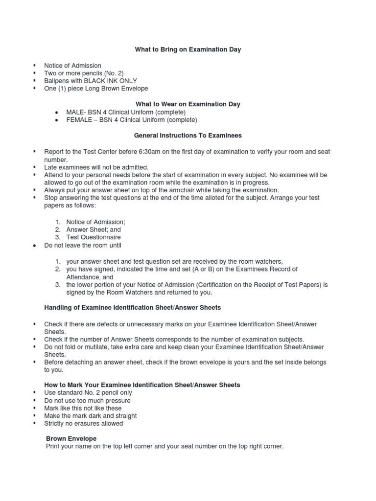 Preboard Exam Reminders | PDF | Test (Assessment) | Business