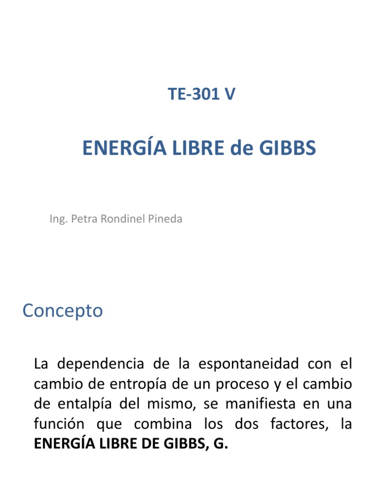 Energía Libre de Gibbs | PDF | Energía libre de Gibbs | Equilibrio químico