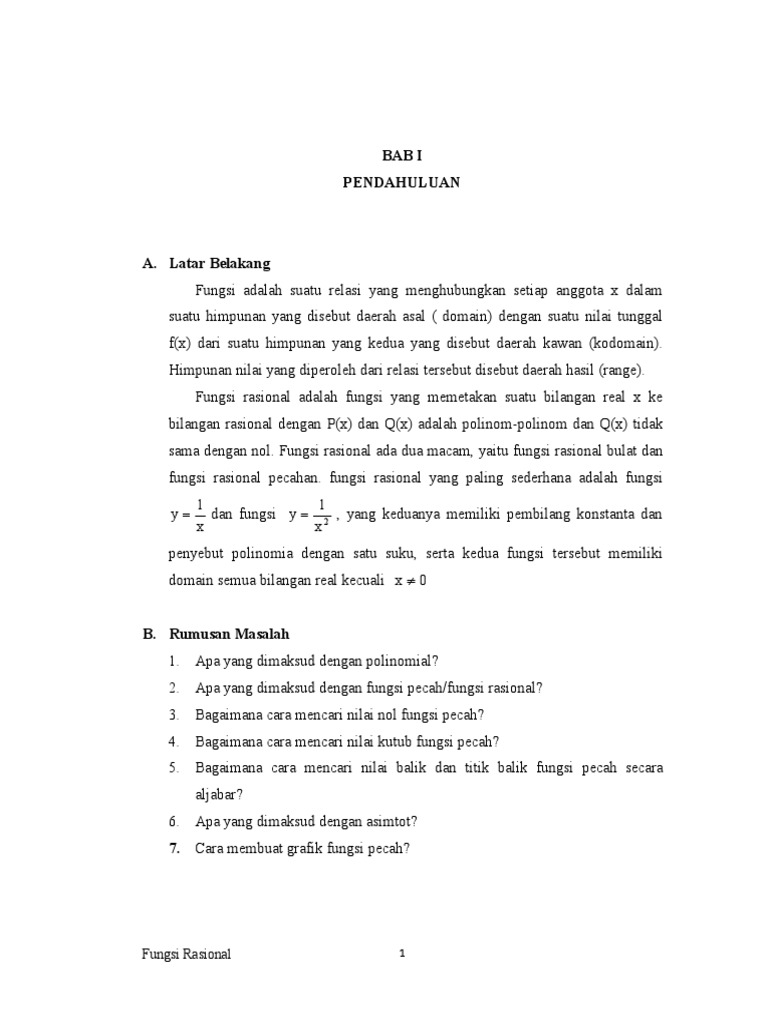Makalah Fungsi Pecah PDF | PDF