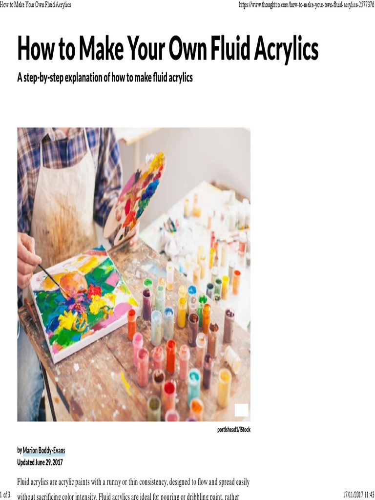 How To Make Your Own Fluid Acrylics | PDF | Acrylic Paint | Paint