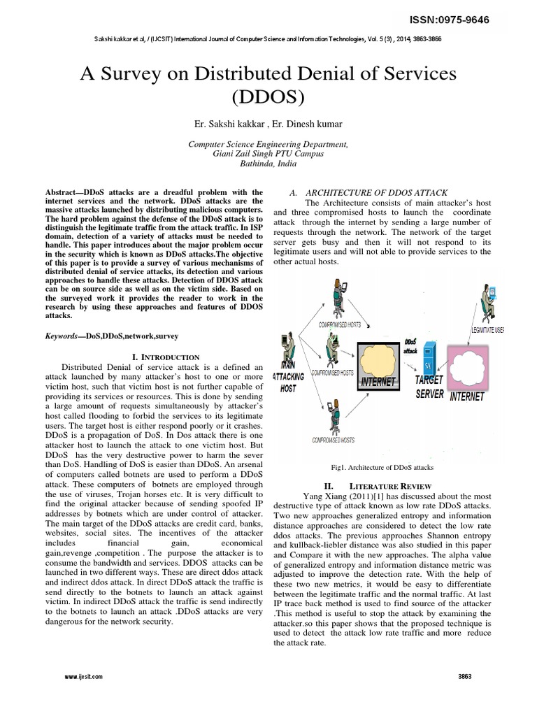 Ddos Literature Survey | PDF | Denial Of Service Attack | Firewall (Computing)