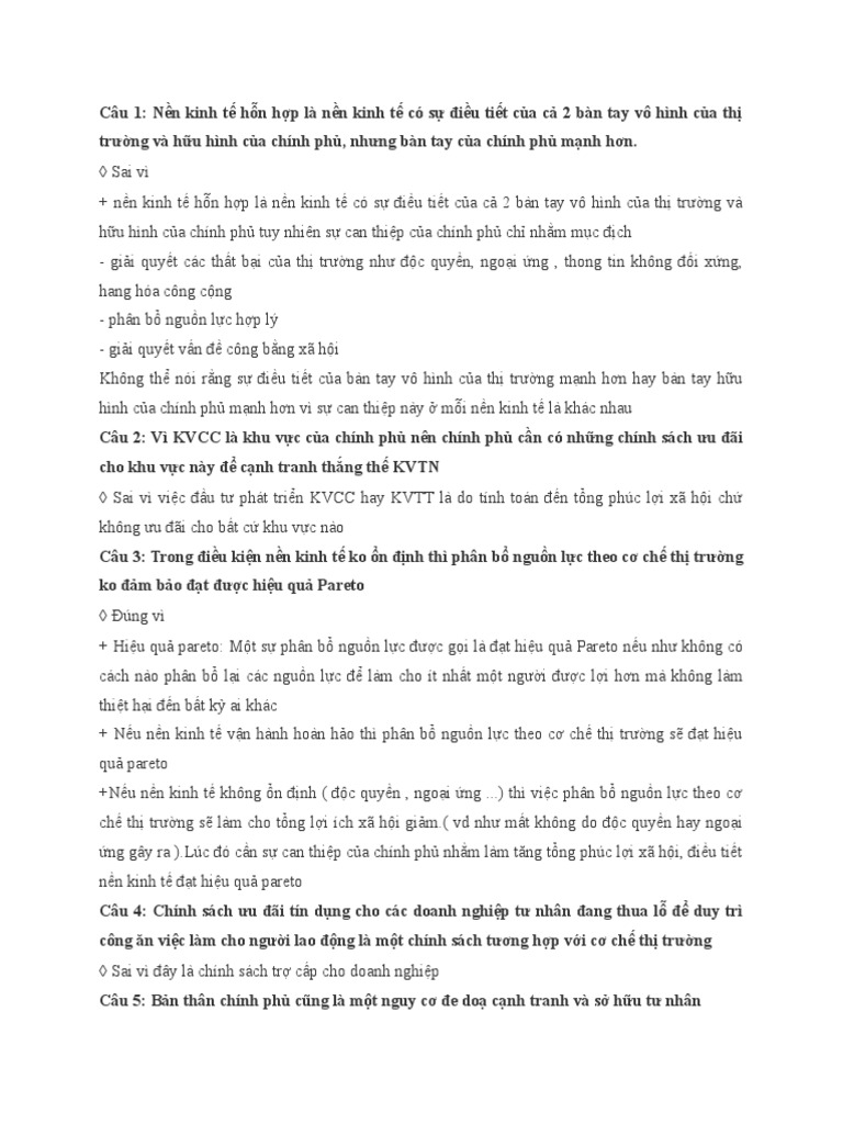 (123doc) 52 Cau Hoi Trac Nghiem Dung Sai Mon Kinh Te Cong Cong Co Dap An | PDF