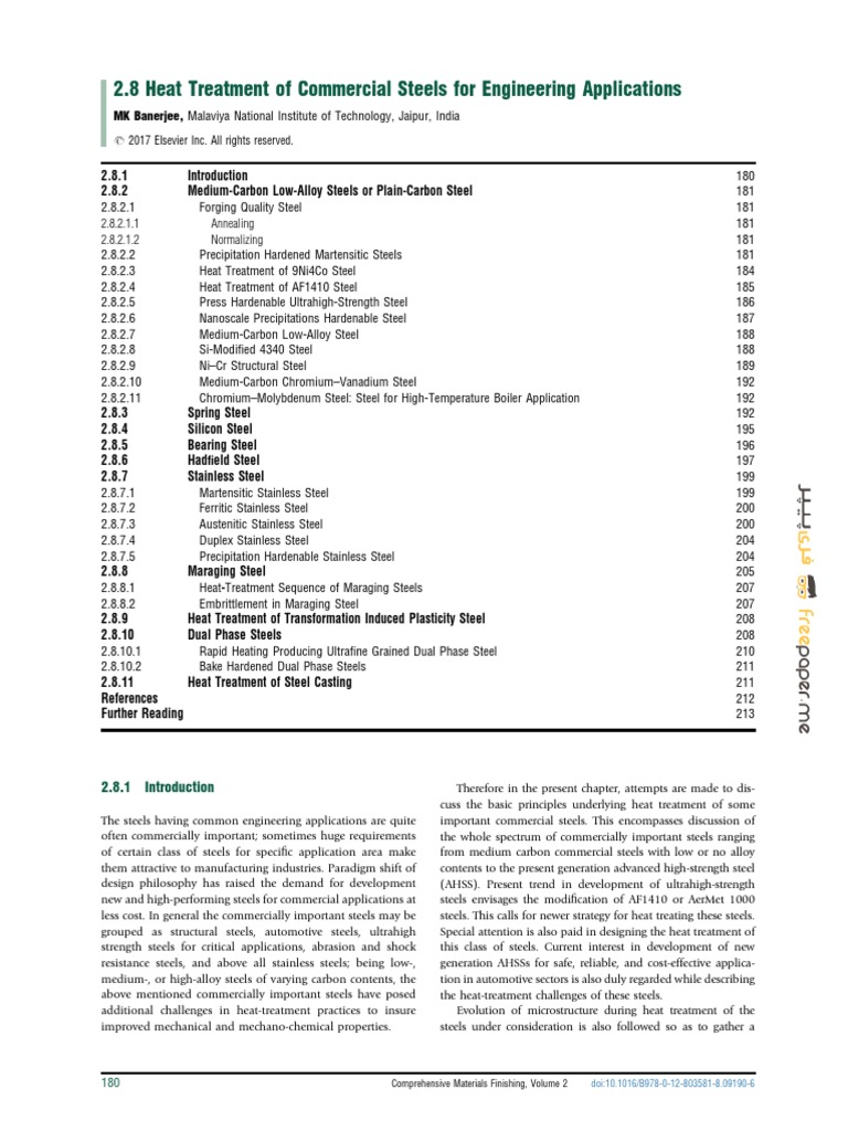 Heat Treatment of Commercial Steels For Engineering Applications | PDF ...