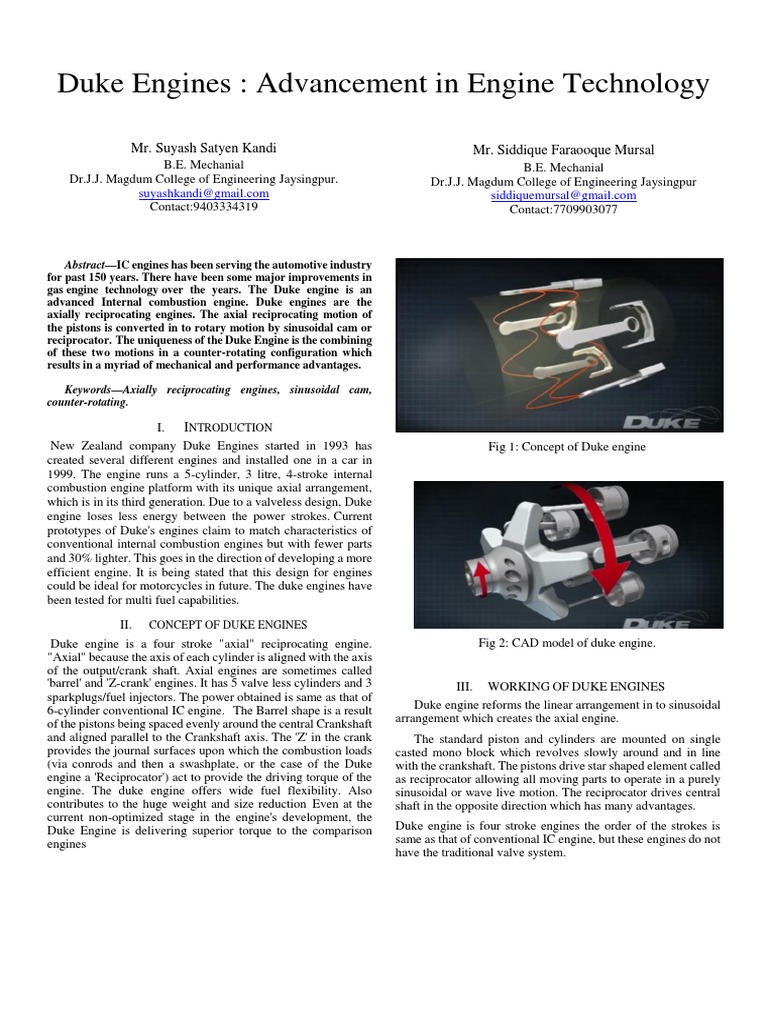 Duke Engines - Advancement in Engine Technology | PDF | Internal ...