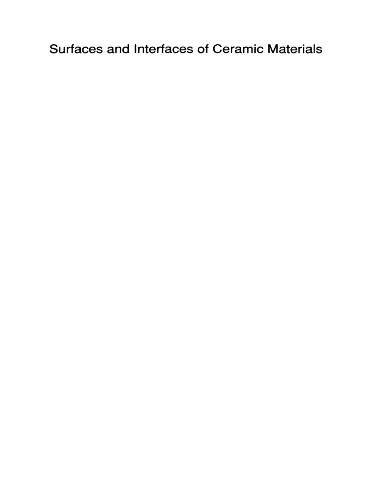 Surfaces and Interfaces of Ceramic Materials PDF | PDF | Sintering ...