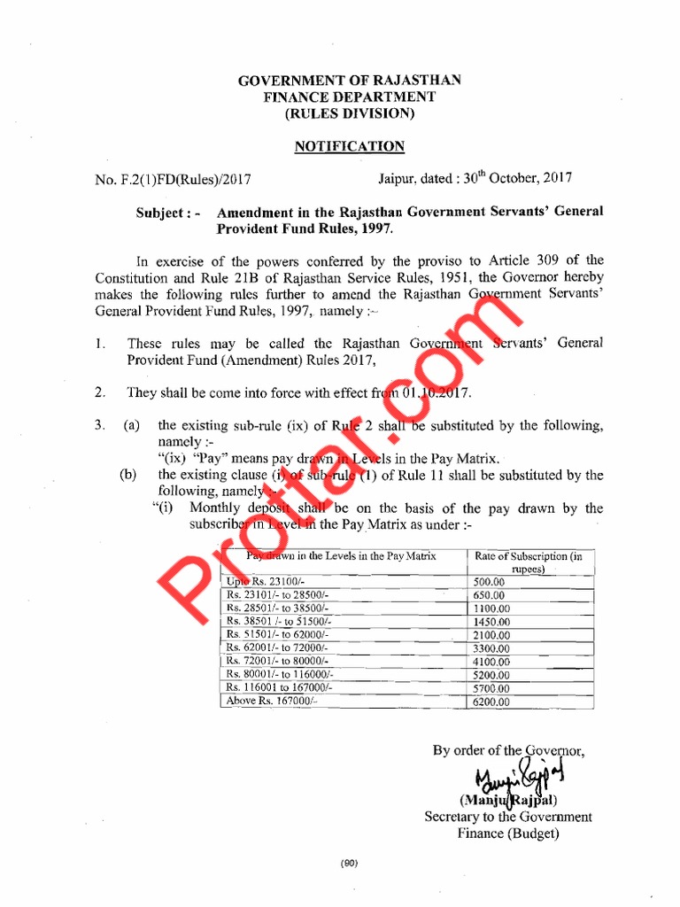 Rajasthan GPF Rules | PDF | Rupee | Legal Documents
