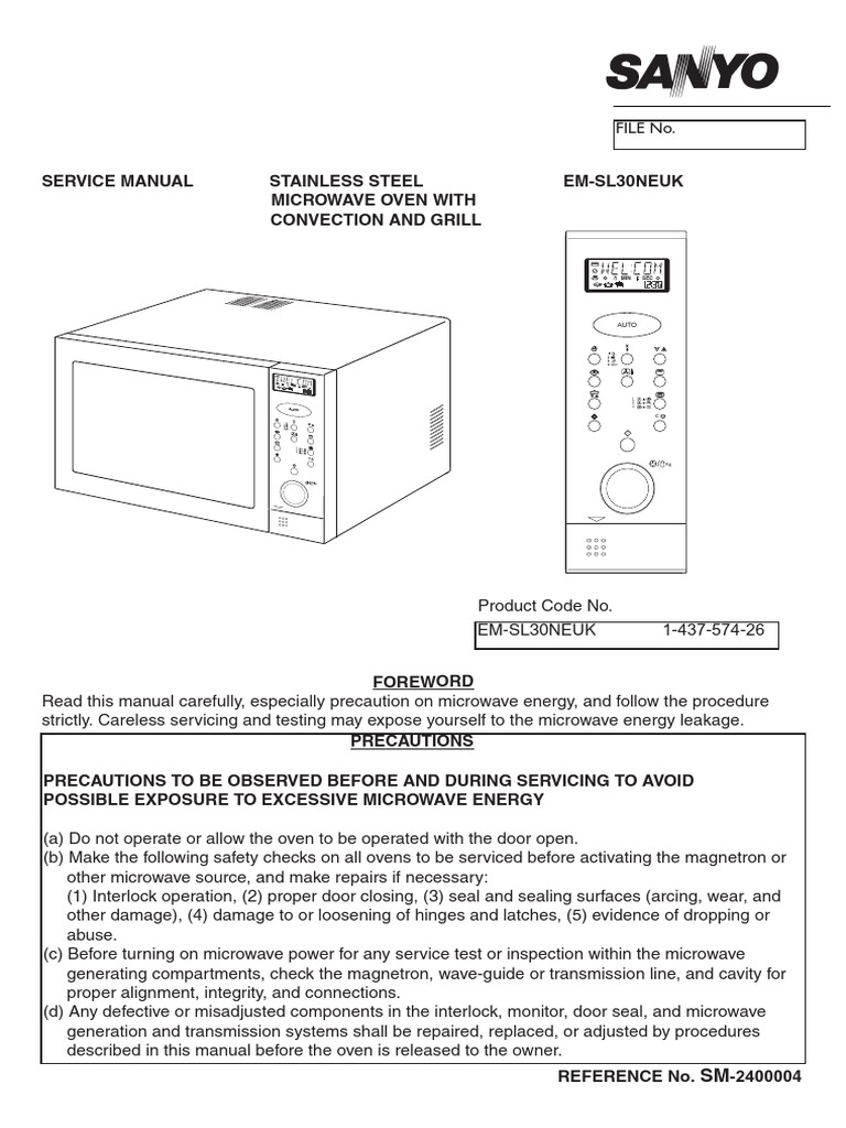Sanyo Manual Microwave | PDF | Electrical Resistance And Conductance ...