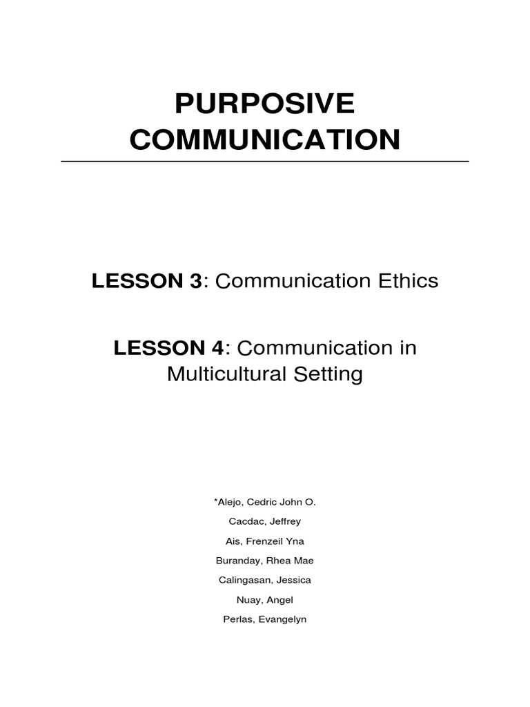 Purposive Communication | PDF | Communication | Information