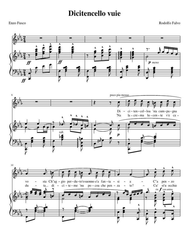 Rodolfo Falvo - Dicitencello Vuie Do Menor | PDF