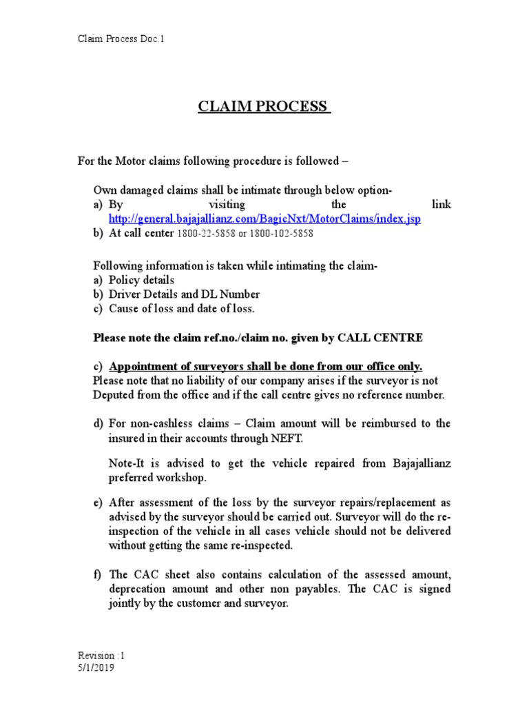 Claim Intimation Process | PDF | Vehicles | Insurance