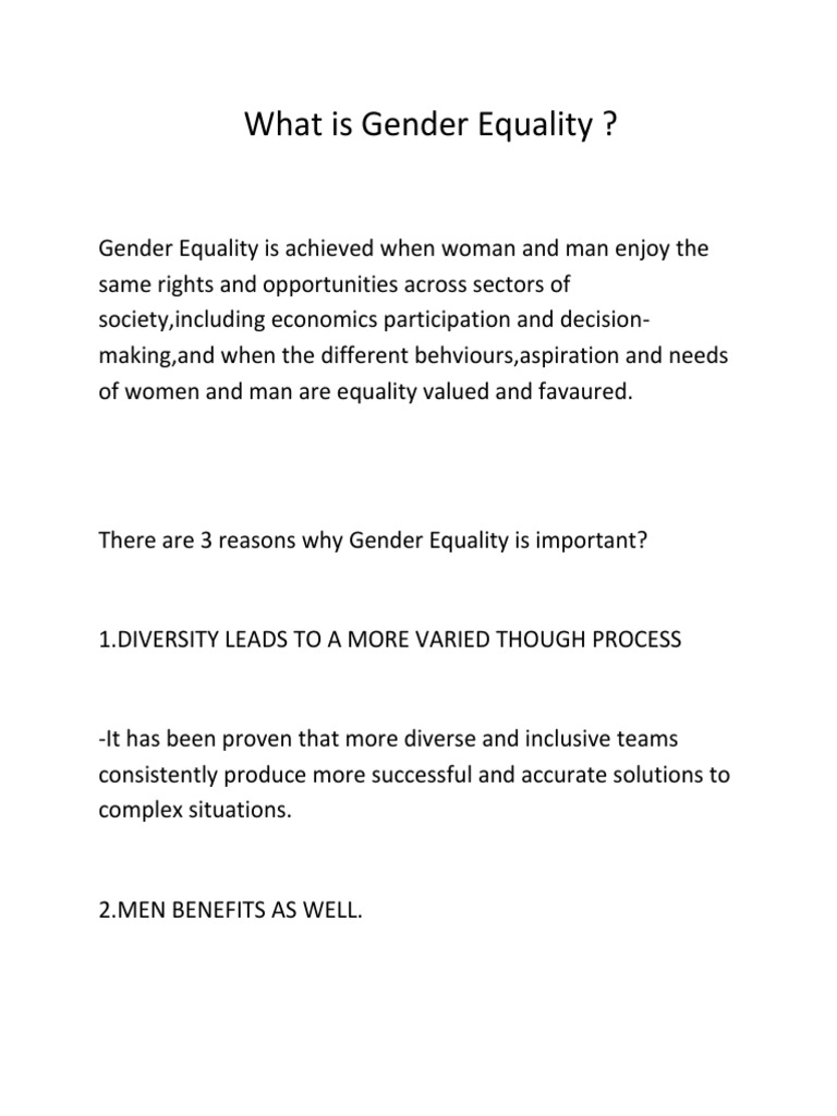 What Is Gender Equality | PDF