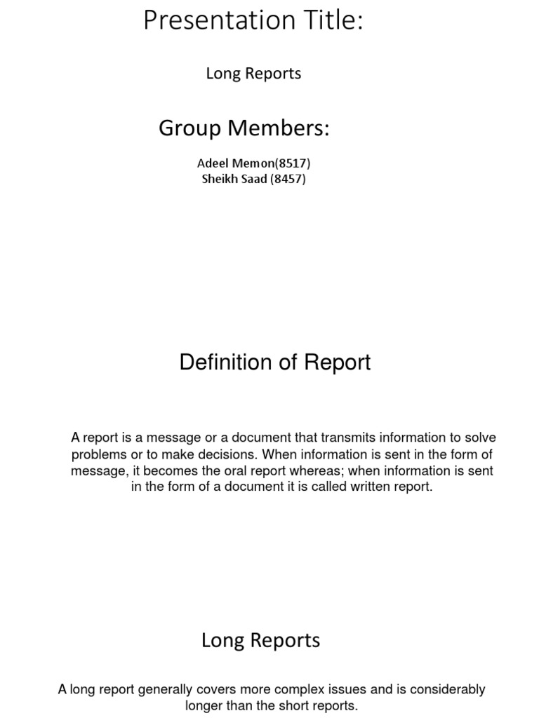 A Comprehensive Guide to Creating Long Reports | PDF