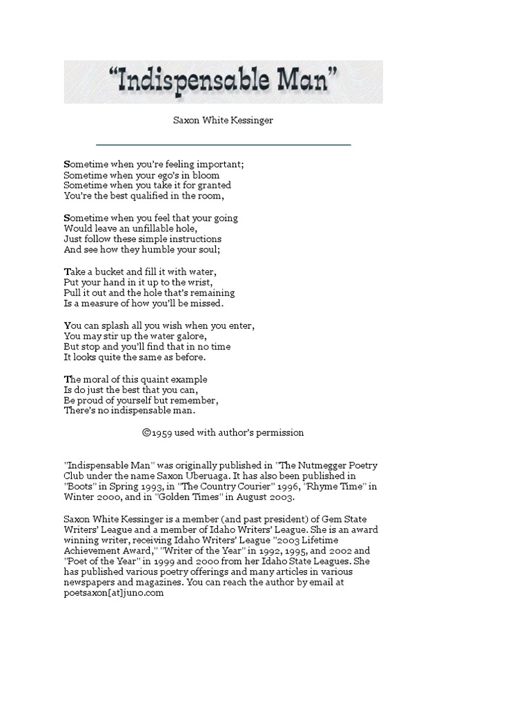 Indispensable Man | PDF