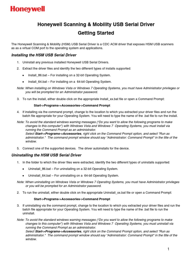 HSM USB Serial Driver Getting Started Guide PDF | PDF | Device Driver ...