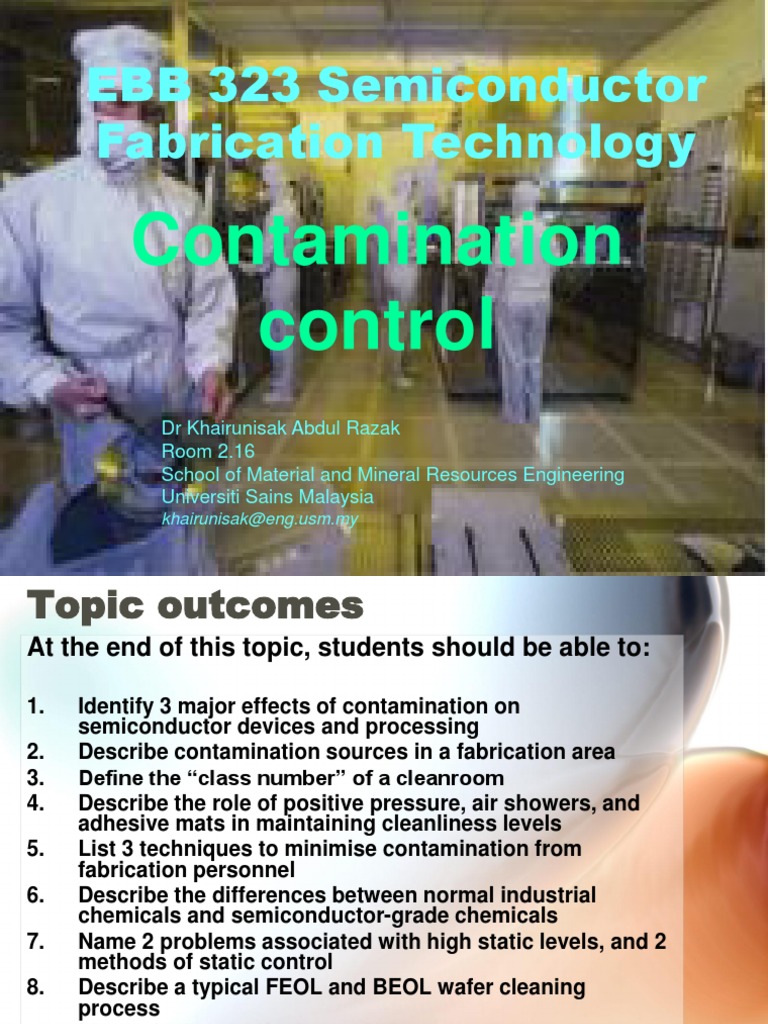 4 Contamination Control 2 | Download Free PDF | Semiconductor Device ...
