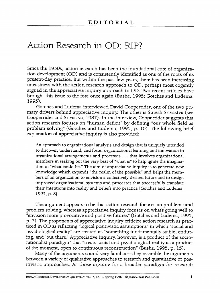 Action Research in Rip?: Editorial | PDF | Action Research ...