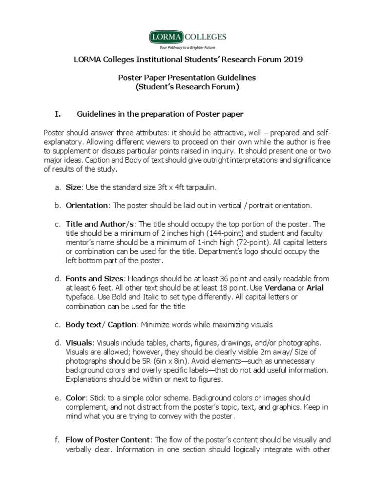 LC 2019 Poster Paper Guidelines | PDF | Typefaces | Cognitive Science