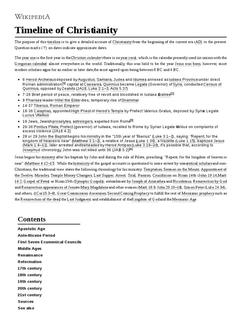 Timeline of Christianity | PDF | Martin Luther | Catholic Church