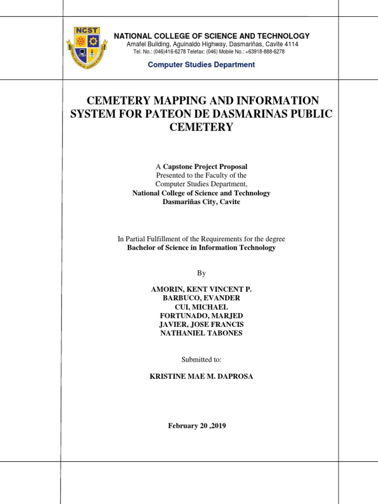 Cemetery Mapping and Info System | PDF | Information System | Cemetery