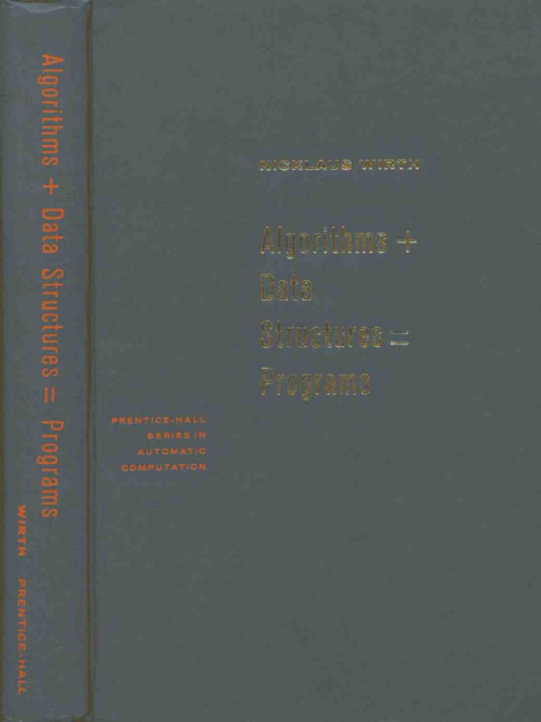 Prentice Hall Series in Automatic Computation - Niklaus Wirth Algorithms Data Structures ...