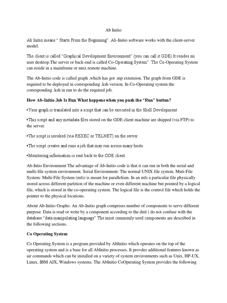 How Ab-Initio Job Is Run What Happens When You Push The "Run" Button? | PDF | Databases ...