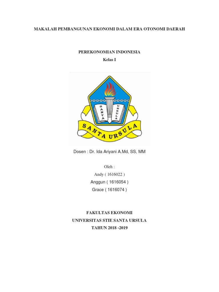 Pembangunan Ekonomi Era Otonomi Daerah | PDF