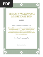 PAT Testing Certificate Template | PDF