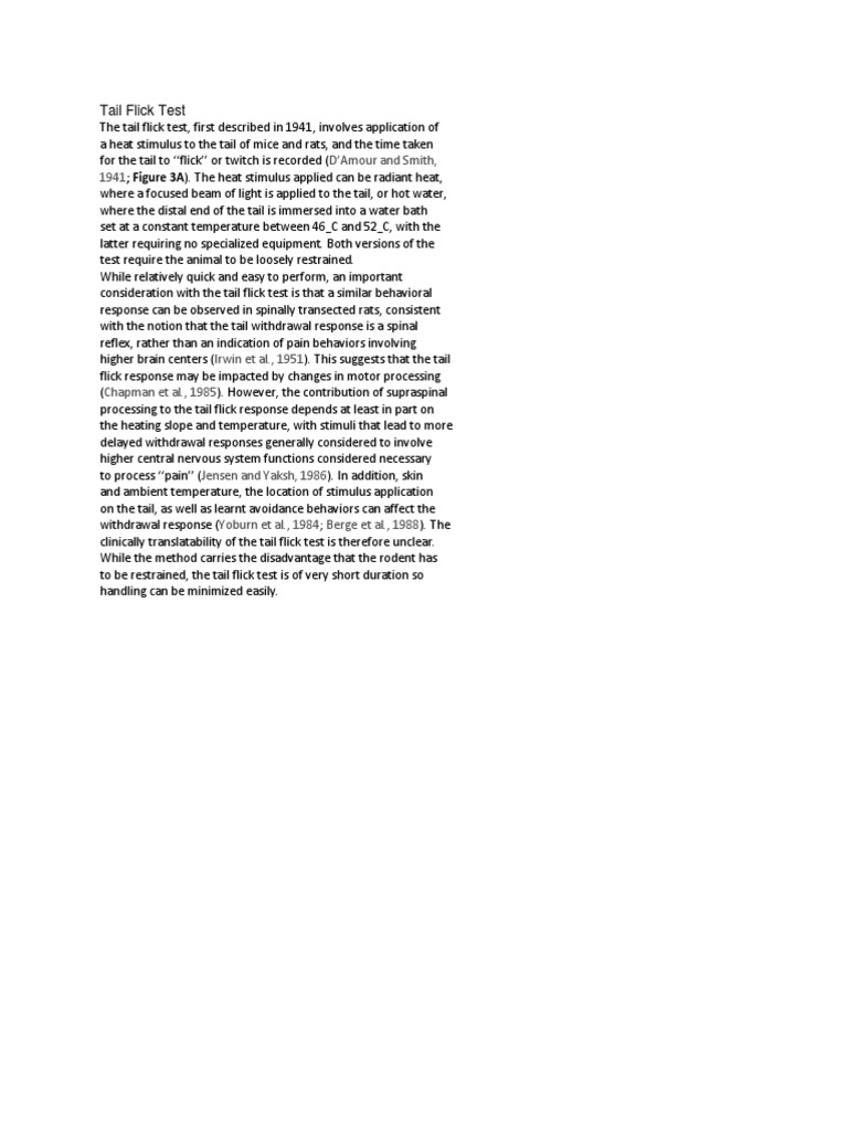 Tail Flick Test | PDF