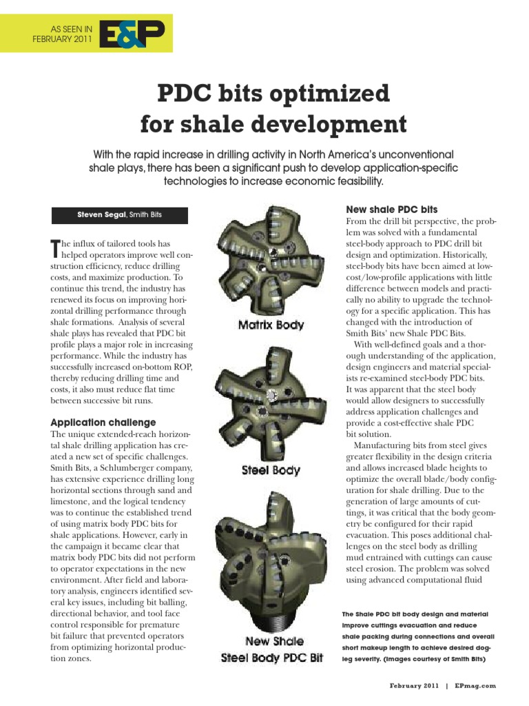 PDC Drill Bits Optimized For Shale Development | PDF | Simulation | Drill