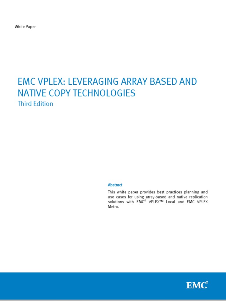h12642 WP Emc Vplex Leveraging Native and Array Based Copy Technologies | PDF | Computer Data ...