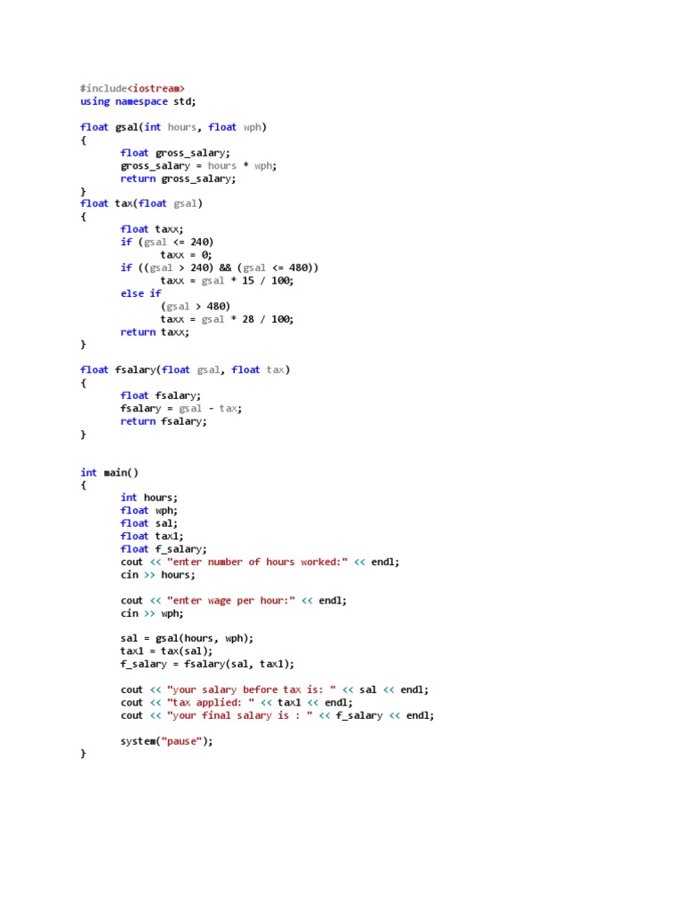 Using Namespace Float Int Float Float Return Float Float Float If If Else If | PDF