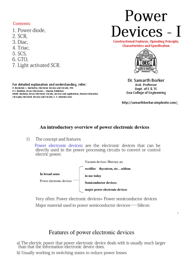 Power Devices Part 1 | PDF | Field Effect Transistor | Diode