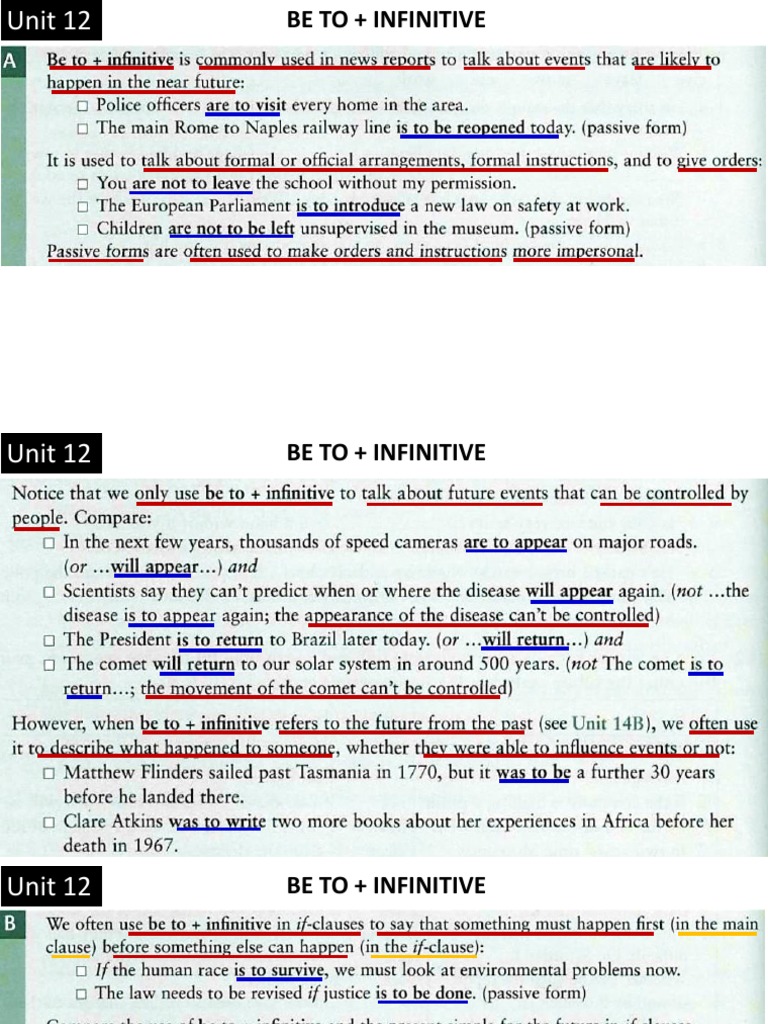 Understanding "Be To" Infinitives | PDF