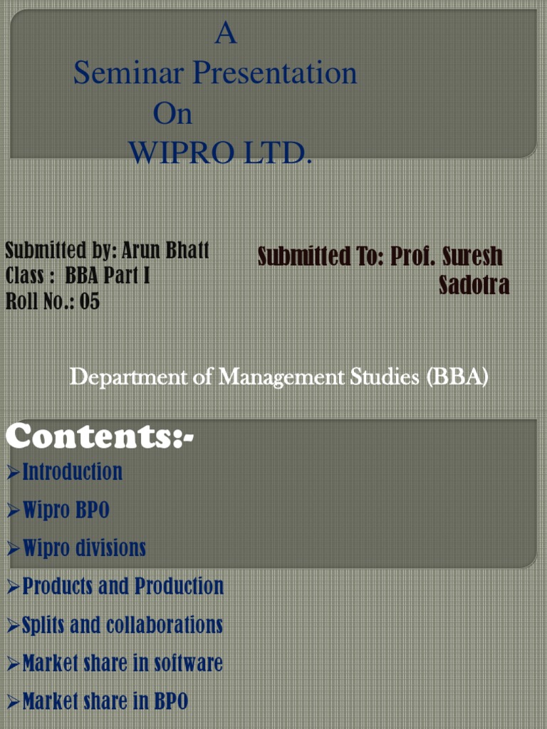 Wipro-Swot Analysis | PDF | Business | Economies