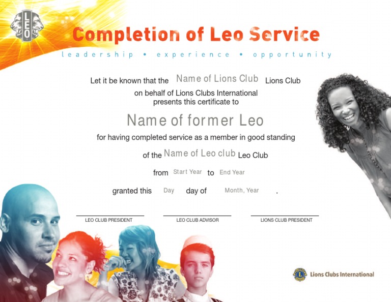 100 Leo President Cert | PDF