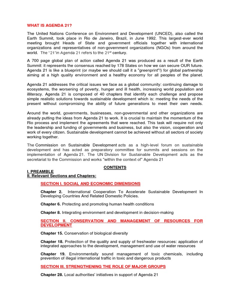 Agenda 21 | PDF | Water Resources | Sustainability