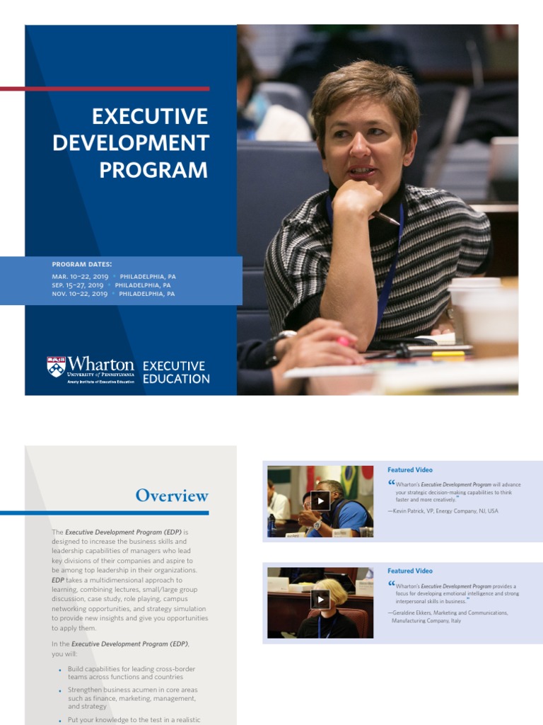 Wharton Executive Development Program | PDF | Wharton School Of The ...