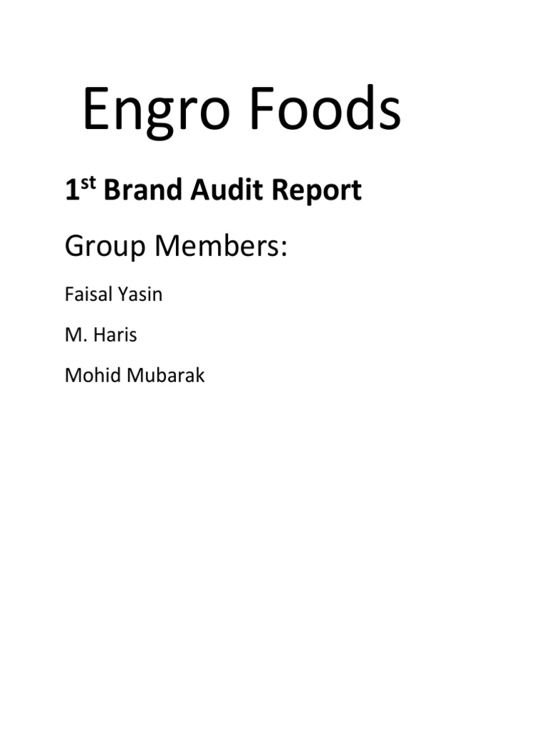 Engro Foods Brand Audit Report | PDF | Brand | Social Media