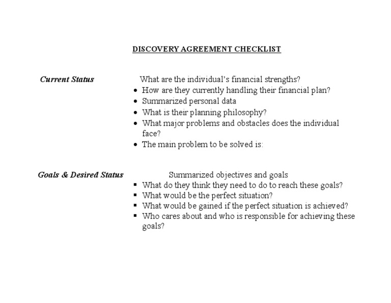 DISCOVERY AGREEMENT CHECKLISTmod | PDF