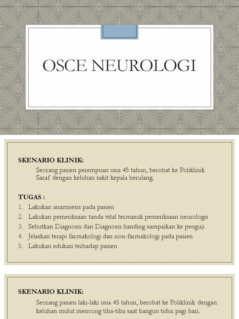 Osce Neurologi Fk-A 2013 | PDF