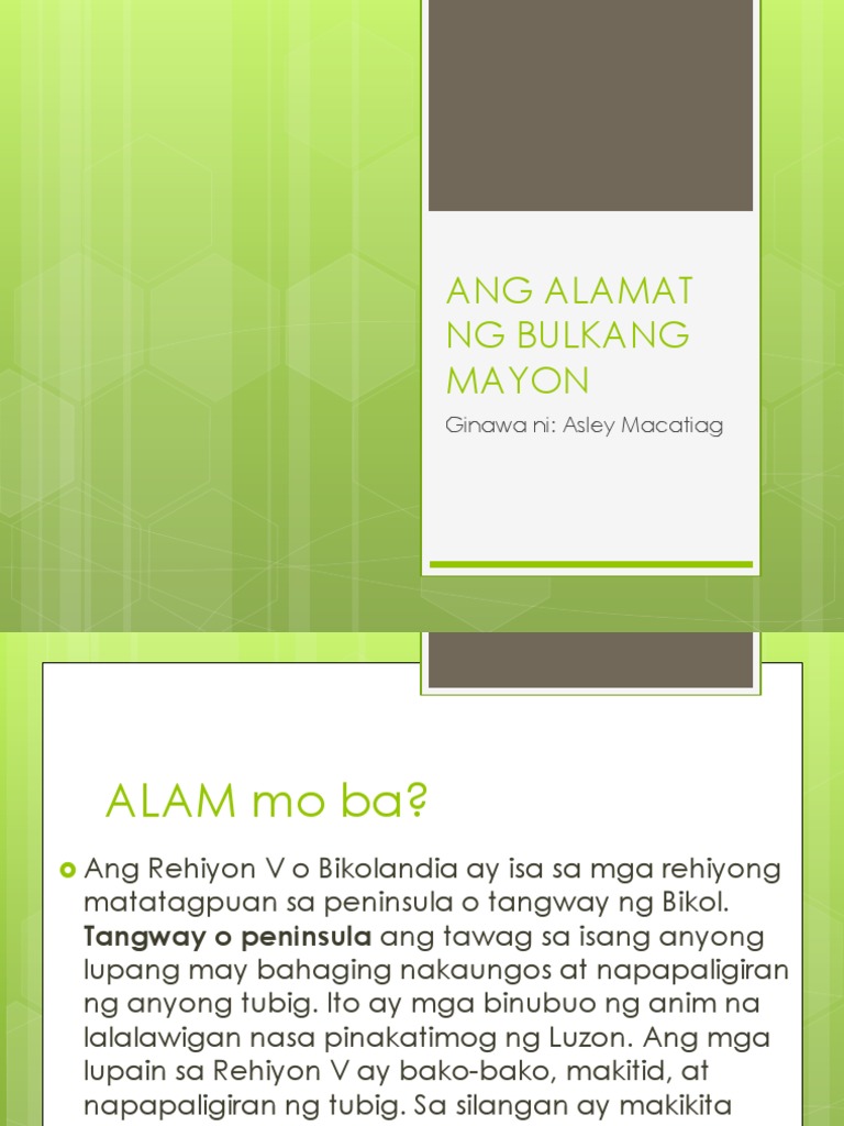 Ang Alamat NG Bulkang Mayon | PDF