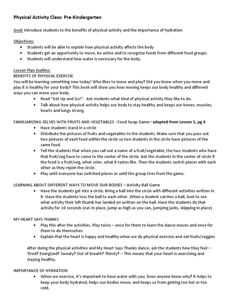 Physical Activity Head Start | PDF | Foods