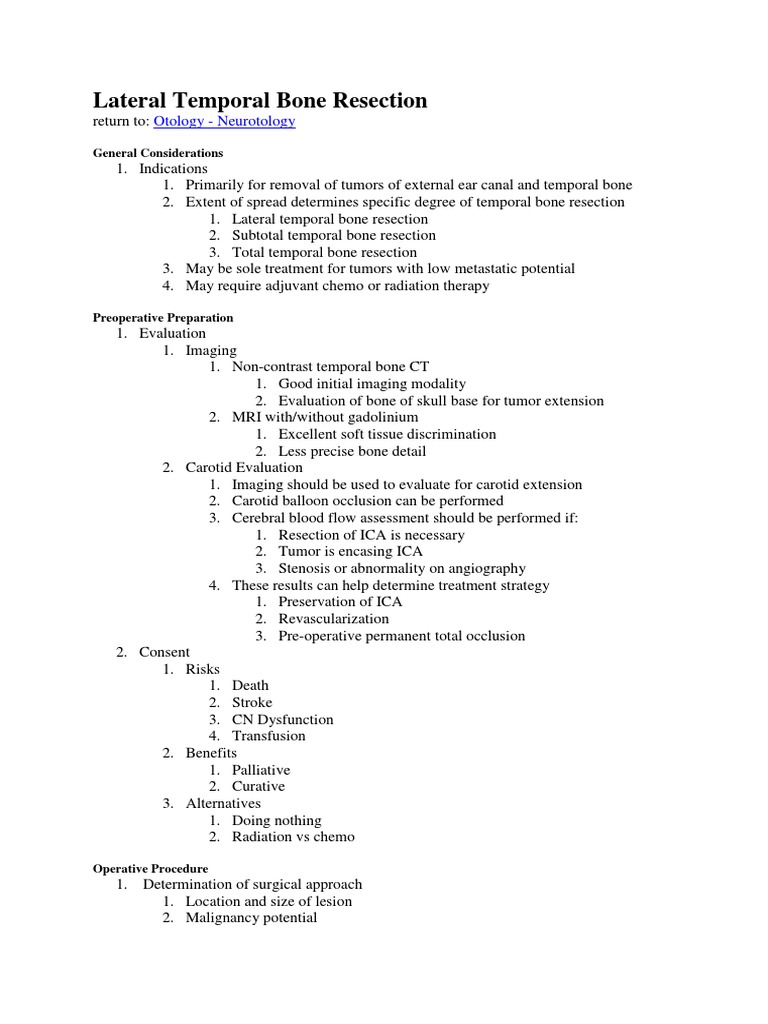 Lateral Temporal Bone Resection: Otology - Neurotology | PDF | Surgery ...