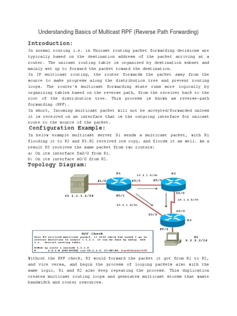 Understanding Basics of Multicast RPF | PDF | Data Transmission | Routing