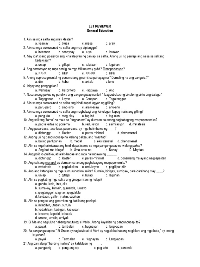 Let Reviewer | PDF