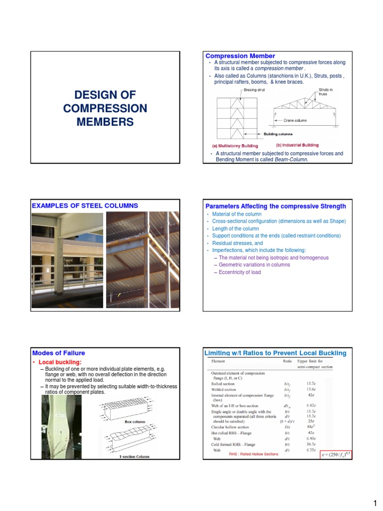 Flexural Buckling in Compression Members | PDF | Buckling | Bending