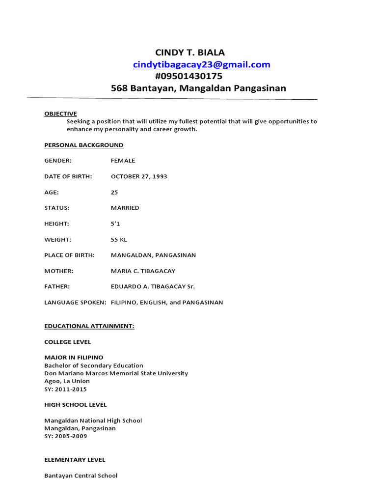 CINDY Resume | PDF | Change | Behavior Modification