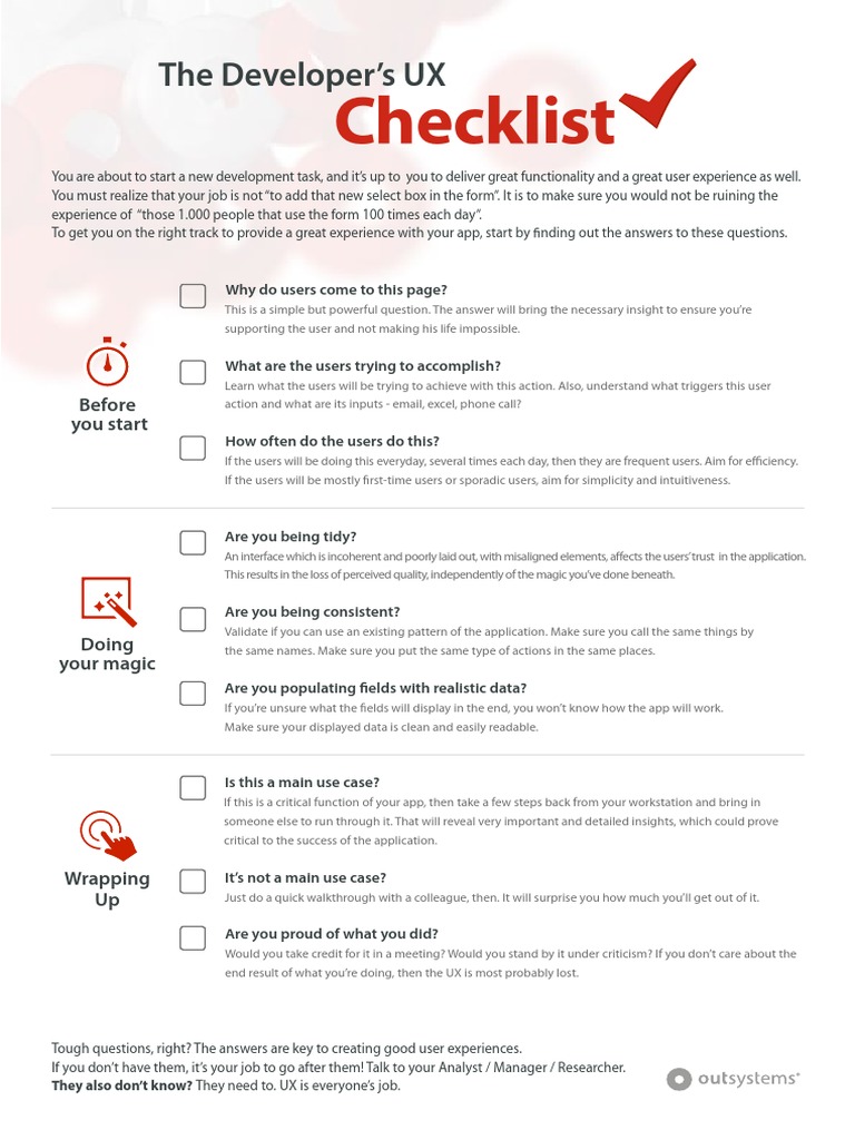 The Developers UX Checklist OutSystems PDF | PDF | Areas Of Computer ...